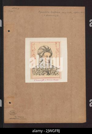 Portrait of Hungarian queen, Agnes of Austria, bust in attire from the ...