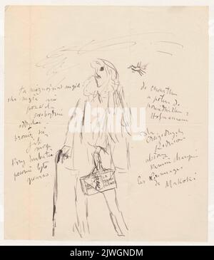 Letter to Maria Mickiewiczówna with a drawing [self-portrait of the ...