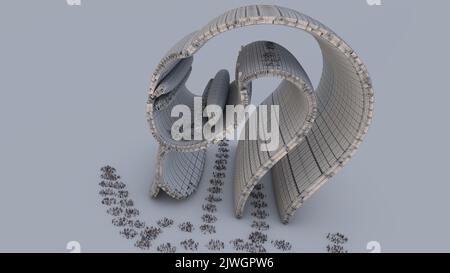 Modeled architectural structure of a snake. Architects, artists ...