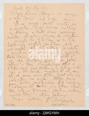 Letter to Maria Mickiewiczówna with a drawing [self-portrait of the ...