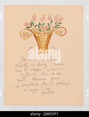 Letter to Maria Mickiewiczówna with a drawing showing a fragment of a ...