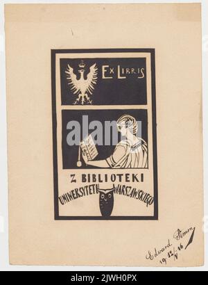 Design for a Bookplate of the University of Warsaw Library. unknown ...