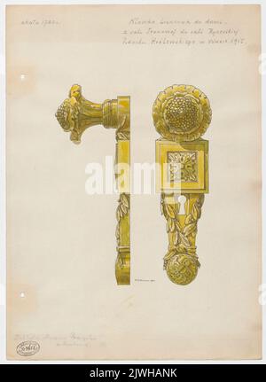 Warsaw. Bronze door knob from the door in the Column (Grand, Ball) Room ...