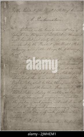 USA Emancipation Proclamation page 1 written by hand by President ...