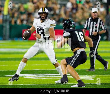 Vanderbilt quarterback AJ Swann (13) is shown during an NCAA college ...