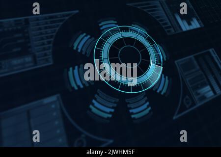 Volume knob interface over black background Stock Photo - Alamy
