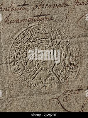 seal of Jerzy Wandalin Mniszech, Starost of Ujście. Mniszech, Jerzy ...