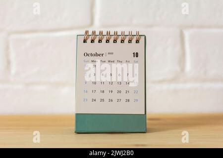 Tear-off calendar for October 2022. Desktop calendar for planning ...