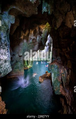 Tourists swimming in Sawa-i-Lau limestone caves, made famous by movie ...