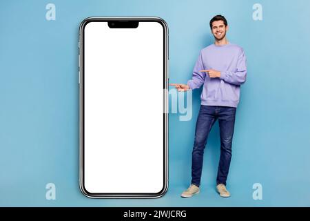 Full body photo of cute millennial lady jump wear t-shirt grey overall ...