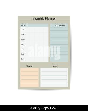 Monthly planner, weekly planner, habit tracker template and example ...