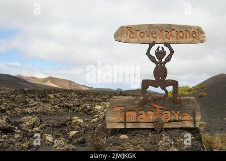 The demon of Timanfaya, symbol of the National Park Stock Photo - Alamy