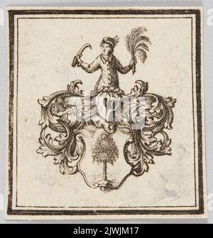 [Bookplate:] heraldic composition. unknown, graphic artist Stock Photo ...