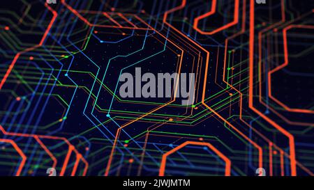 Data concept: circuit board with Data Flow Stock Photo - Alamy