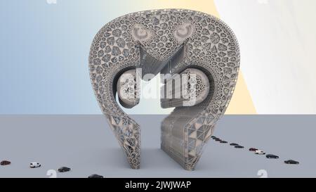 Modeled architectural structure of a snake. Architects, artists ...