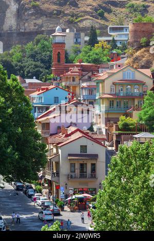 Tbilisi, Georgia - 22 August, 2022: Old historic houses in Tbilisi ...