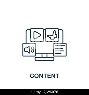Content icon. Monochrome simple Web Design icon for templates, web ...