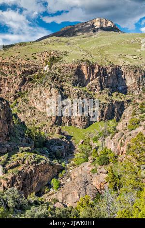 Copmans Tomb massif over Shell Canyon, Bighorn Mountains, Bighorn ...