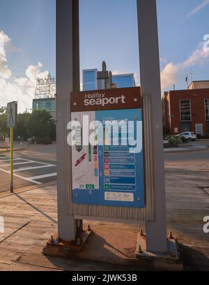 Halifax Seaport Cruise ship Terminal Waterfront sign board, key point ...