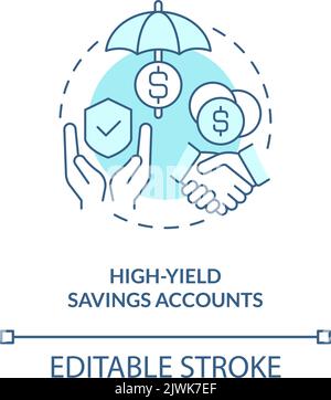 High yield savings accounts blue gradient concept icon Stock Vector ...