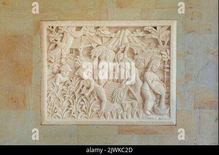 Traditional Balinese outdoor wall architectural decoration Stock Photo ...