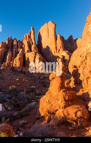 Entrada sandstone fins in the Devil's Garden section of Arches National ...