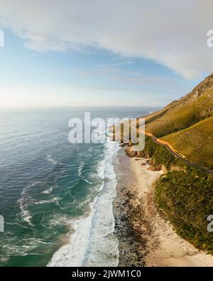 Aerial view of Kogel Bay, Western Cape, South Africa, Africa Stock ...