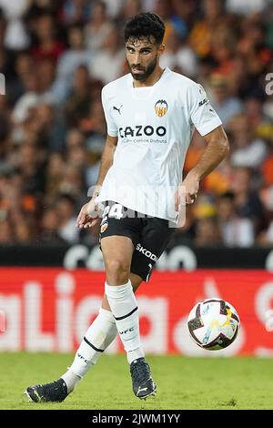 Eray Comert of Valencia during the La Liga match between Sevilla FC and Valencia CF played at ...