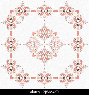 Modern boho geometric floral quilt style seamless pattern. Shabby chic ...