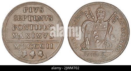 baiocco. Państwo Kościelne, Pius VII (papież ; 1800-1823), ruler Stock ...