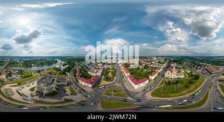 360° view of aerial full seamless spherical 360 hdri panorama view in ...