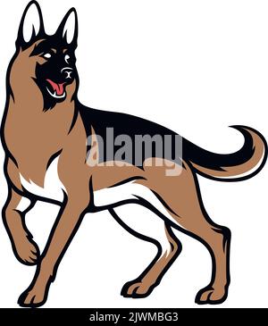 Dog standing icon. Friendly pet linear drawing Stock Vector Image & Art ...