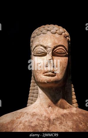 Sculpture of Kouros isolated on black background Stock Photo - Alamy