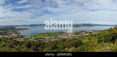 Firth of Clyde, Panorama from Lyle Hill, Greenock Stock Photo - Alamy