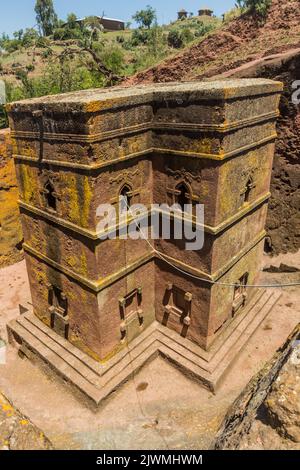 Saint George (Bet Giyorgis) rock-hewn church in Lalibela, Ethiopia ...