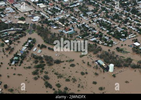 Aerial view of flood affected areas in Kamber- Shahdadkot Stock Photo ...