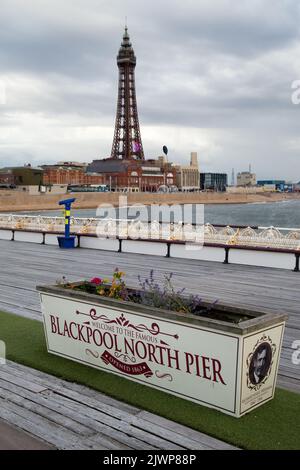 Blackpool North Pier promenade seafront England Stock Photo - Alamy