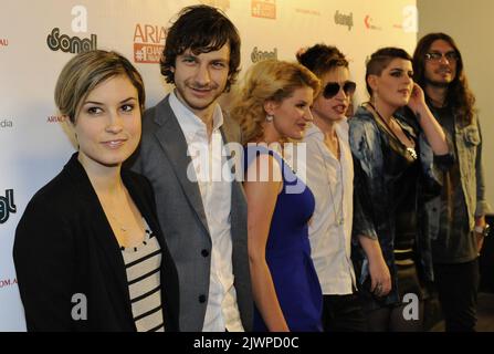 (l-r) Missy Higgins, Gotye, Mirusia, Reece Mastin, Karise Eden and ...