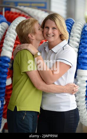 Olympic swimmer Leisel Jones poses for a photo on the red carpet at the ...
