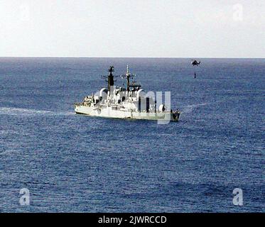 PA PHOTOS/AAP- UK USE ONLY: Lord Howe Island. The onboard helicopter of ...