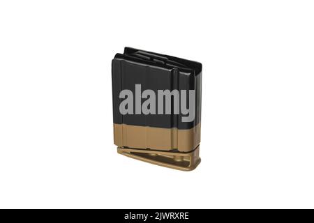 Assault rifle magazine isolated on white background Stock Photo - Alamy