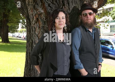 Tristan Goodall and Taasha Coates of The Audreys pose for a photograph ...
