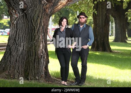 Tristan Goodall and Taasha Coates of The Audreys pose for a photograph ...