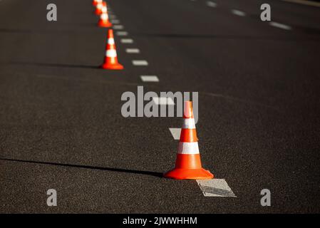 Temporary traffic control devices for directing and avoiding sections ...