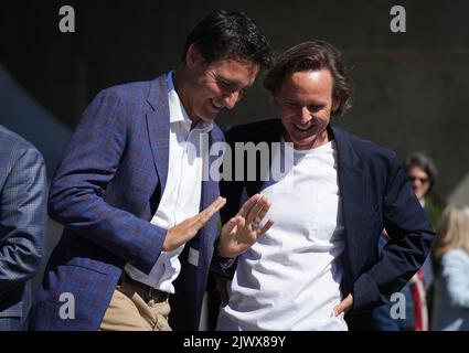 Real estate developer Ian Gillespie, right, founder of Westbank, talks ...