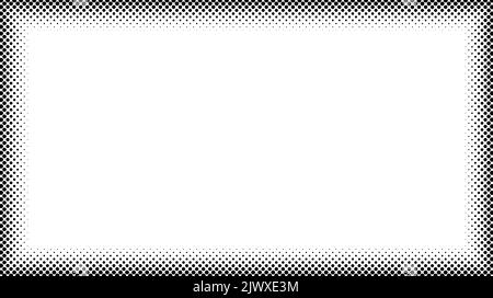 Halftone frame. Comic style divider. Pop art faded frame. Grunge ...