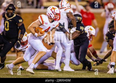 September 1, 2022: Virginia Military Institute Keydets offensive lineman Austin Doyle (73) gets ...