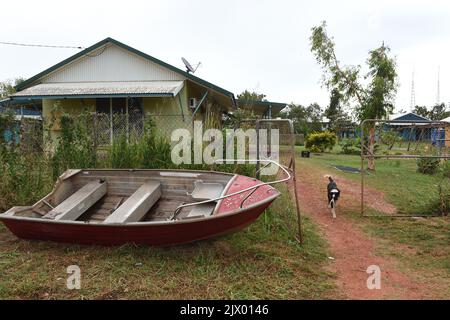 The remote aboriginal community of Milingimbi in the Northern Territory ...