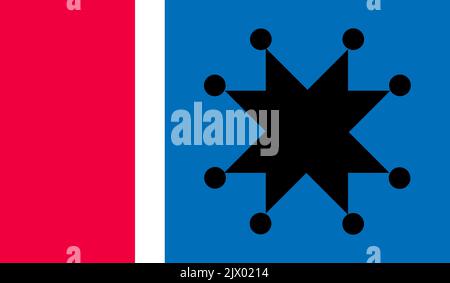 flag of Austronesian peoples Amis people at cloudy sky background ...