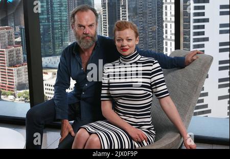 Actors Hugo Weaving and Sarah Snook from the movie 'The Dress Maker ...
